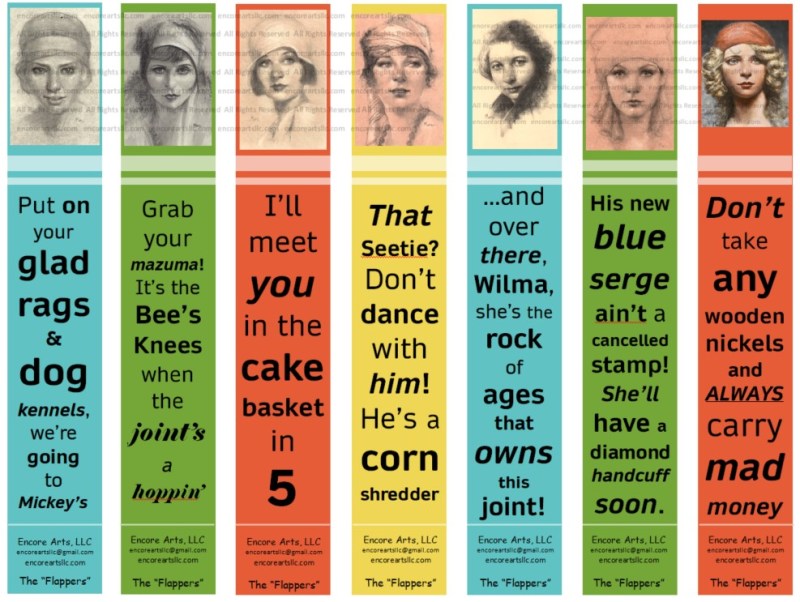 1920's "Flappers" Book Markers & Slang Guide